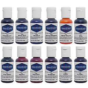 Food Coloring AmeriColor Student - Kit 12 .75 Ounce Bottles Soft Gel Paste Colors