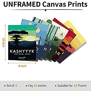 UCRGGUY Travel Star On The Wars Posters for Room Aesthetic 6 Piece Galaxy Planet Attraction Style Movie Poster Canvas Wall Art Party Decor Bedroom Living Fans Gifts 8x10inch Unframed, Star01