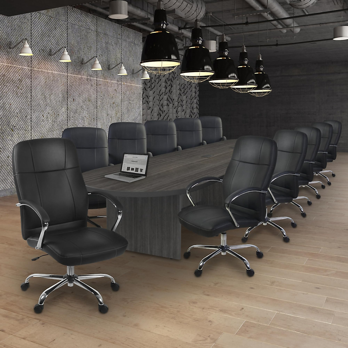 Regency Legacy Modular Conference Table with Tabletop Power & Data Ports, 216", Ash Grey