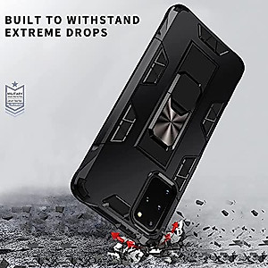 Military Grade Drop Samsung Galaxy S20 Plus Case Galaxy S20+ Case Shockproof with Kickstand Stand Built-in Magnetic Car Mount Armor Heavy Duty Protective Case for Galaxy S20 Plus Phone Case (Blue)