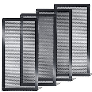 4 Pieces 240 x 120 mm Magnetic Frame PC Cooler Filter, PC Fan Dust Filter Magnetic Frame, Dustproof PVC Cover Computer Fan Grills, Dust Filter for Computer Cooler Fan (Black)