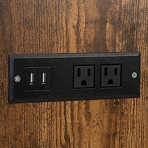 Sardoxx Classic Salon Cabinet Beauty Salon Movable Spa Locking Cabinet, 4 Desktop Storge Units, 3 Hair Dryer Holes, Locker with Us Socket for Salon Spa, Barber Shop, Bathroom, Wood Grain