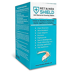 Retainer Shield Cleaning Tablets - Keeps Retainers Clean, Fresh, Bright, and Stain-Free - 3 Months Supply for Retainers, Dentures, Invisible Straighteners, Aligners, and Mouth Guards