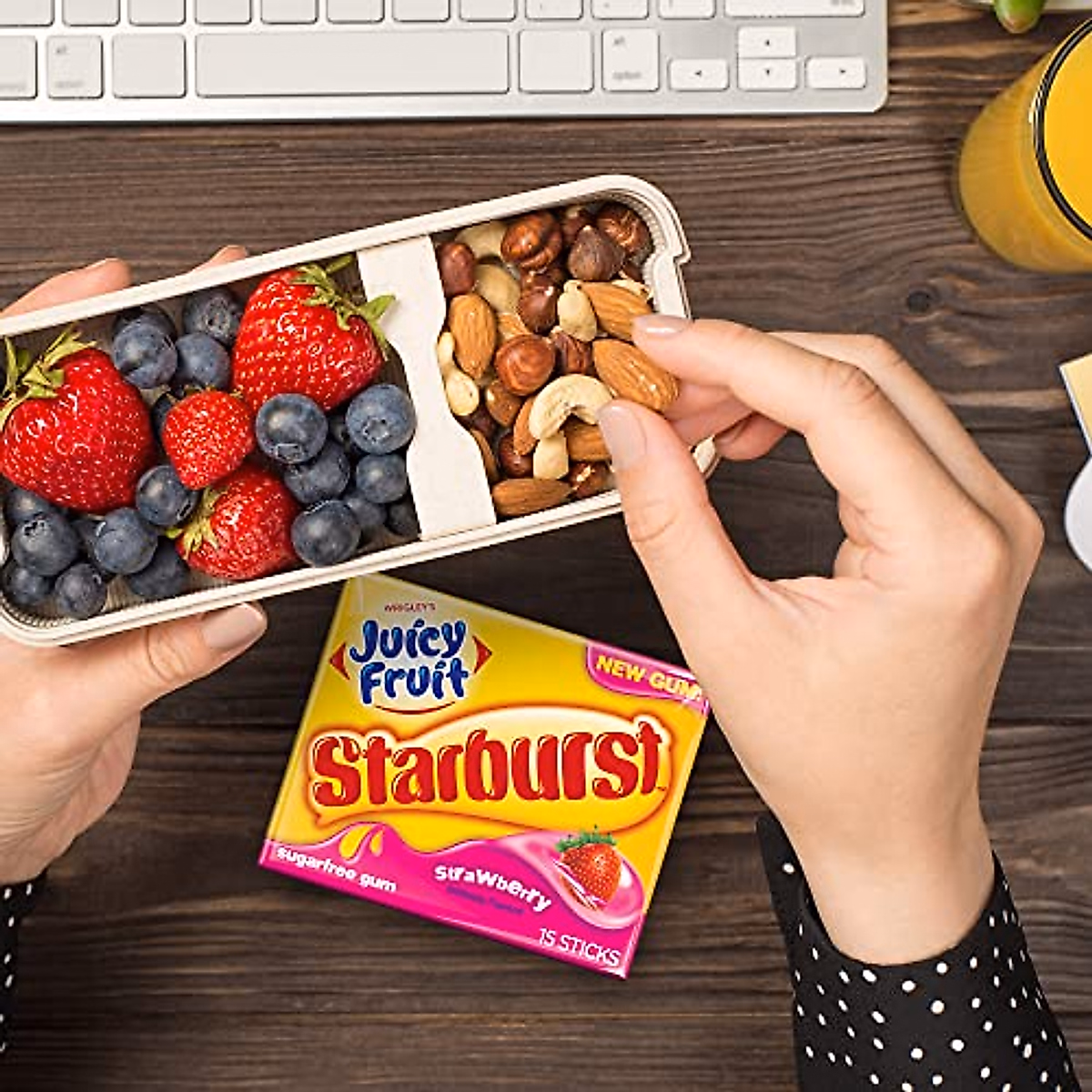 Juicy Fruit Gum (10 Pack) JUICY FRUIT & STARBURST Strawberry Chewing Gum Bulk Pack, 15 Stick