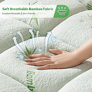 Baauye Bamboo Breathable Mattress Topper(Queen,60"x80")