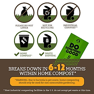 Doggy Do Good Poop Bags | Dog Waste Bags | Unscented, USDA Certified Biobased, Thick & Leak Proof, Easy Open | Standard Size | 180 Count