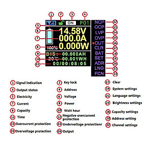 DC Voltage Ammeter Power Meter Wireless DC Voltage Ammeter Power Meter Watt Tester Coulomb Meter(VAT-4300)
