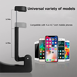 AICEL 2PCS Car Headrest Phone Mount, Backseat Magnetic Phone Holder, Rear Car seat Headrest Storage Hook, Auto Hooks Hanger with Lock and Phone Bracket for Hanging Bag Grocery (Silver/Hold)