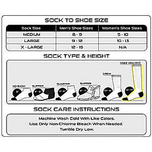 TCK Over the Calf Work Socks 6 Pair Moisture Wicking for Men and Women (Black, Large)