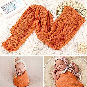 Tinksky Long Ripple Wrap, DIY Newborn Baby Photography Wrap-Baby Photo Props Favors Christmas Gift (Orange)