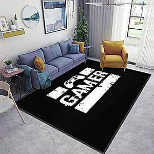 Gamer Video Game Player Gaming Area Rugs Non-Slip Floor Mat Doormats Home Runner Rug Carpet for Bedroom Indoor Outdoor Kids Play Mat Nursery Throw Rugs Yoga Mat