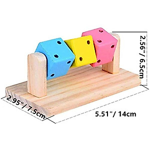 miumiupop Hamster Chew Toy Wood Platform Grinding Teeth Toys Exercise Intelligence Training Colorful Wooden Block for Small Animals Chinchilla Gerbil Guinea Pig Rat Chipmunk Squirrel Sugar Glider