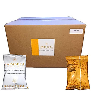 Sarasota Gourmet Coffee Packets, Pre Ground Coffee Packs, Signature House Breakfast Blend Medium Roast, Bulk Single Pot Bags for Drip Coffee Makers, (1.75 oz Bags, Pack of 100)
