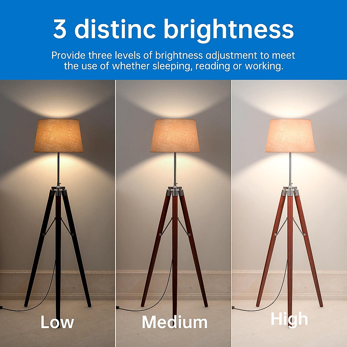 Noger 3 Way Light Bulbs A19, 30 70 100W Equivalent, 4000K Natural White, 3 Way E26 Light Bulbs for Reading, 500-1200-1600LM, 2 Pack