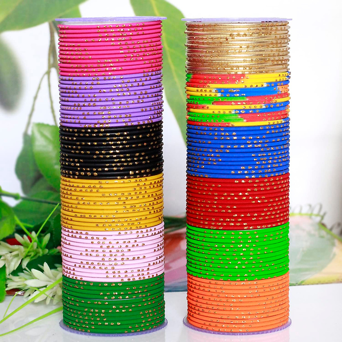 Ratna creation Bollywood Indian Traditional 144 pcs Multi Color Bangle Bracelet Set Women Wedding Partywear Arrangement Costume Jewelry Set (2.6)