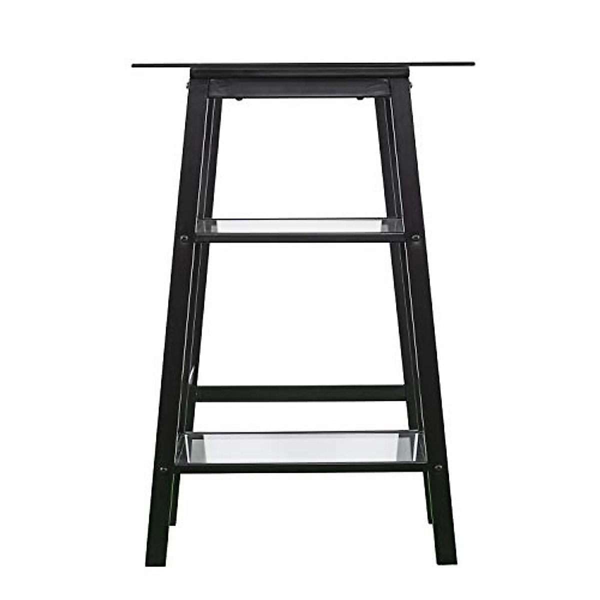 SEI FURNITURE Avery Metal & Glass A-Frame Writing Desk, Black.