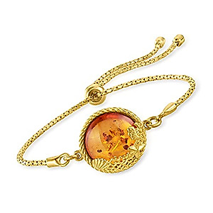 Ross-Simons Amber Sea Life Bolo Bracelet in 18kt Gold Over Sterling