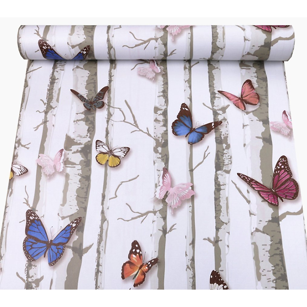 Redodeco Pretty Butterfly Rural Style Adhesive Paper Shelf Liner Peel Stick Dresser Drawer Sticker Home Deco 17.7inch by 96inch