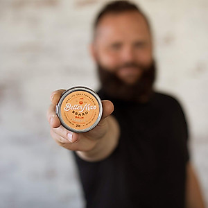 BETTER MAN BEARD Franky T Balm (Frankincense + Tangerine) - 2 oz All-Natural Moisturizing Beard Balm with Therapeutic Grade Essential Oils & 100% Natural Formula - BLM-FRT2