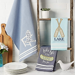 DII Tabletop Collection, Happy Camper Collection, Dishtowel Set, Lakeside, 3 Piece