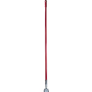 SPARTA Jaw Clamp Dust Mop Handle, Floor Dust Mop Frame Handle, Gripper Holder with Clip-On Connector for Floor Cleaning, Janitorial Supplies, Commercial Use, 60 Inches, Red