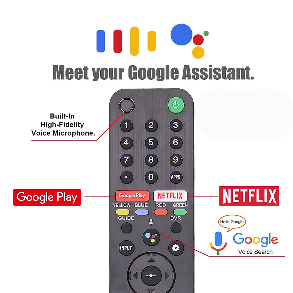 MYHGRC RMF-TX500U Voice Remote Control fit for Sony Smart TV Replacement Sony Voice Remote for All Sony Bravia LED OLED LCD 4K UHD HDTV HDR TV, with Google Play Netflix Button …