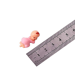 JUXINGDAZYF 72Pieces Mini Plastic Baby Favor Supplies for Baby Shower and Ice Cube Game, 1 Inch Party King Cake King Cake Babies King Cake Baby (Pink)