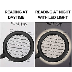 LED Magnifying Lamp with Clamp, Raweao 3X Lighted Hands Free Magnifying Glass with Light for Reading, Seniors, Hobbies, Craft