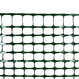 Sunnyglade 4 X100 Ft Outdoor Snow Fence Plastic Safety Temporary Garden Netting for Poultry,Rabbits, Chicken, Dogs,Dark Green (Green)