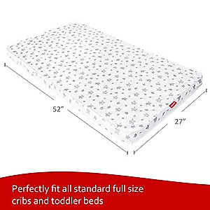 Crib Mattress Topper, Memory Foam Crib and Toddler Bed Mattress Topper with Removable Cover, 52" x 27" x 2"