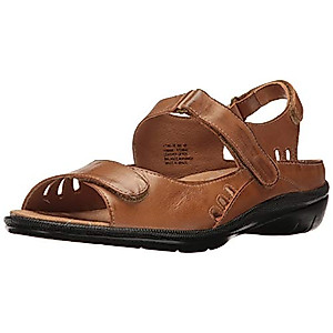 Drew Women's Tide Hook and Loop Sandal,Cognac Leather,US 9 WW