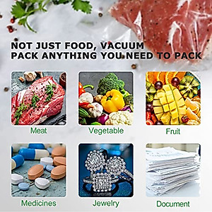 Anysea Vacuum Sealer Bags Rolls: 3 Packs 8" x16.5' and 3 Packs 11" x16.5' Food Sealer Saver Bags, Freezer Bags, Great for Vac Storage or Sous Vide Cooking