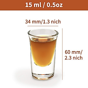 Supwinnet 48pcs Shot Glasses Set, 24pcs 0.5oz/15ml Mini Shot Glasses with Tray and Holder Organizer and 24pcs 1 oz/30ml Beer Glasses with Handle