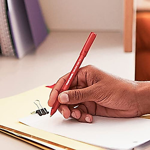 Paper Mate® Write Bros Grip Ballpoint Pens, Medium Point, 1.0 mm, Red Barrel, Red Ink, Pack Of 12 Pens