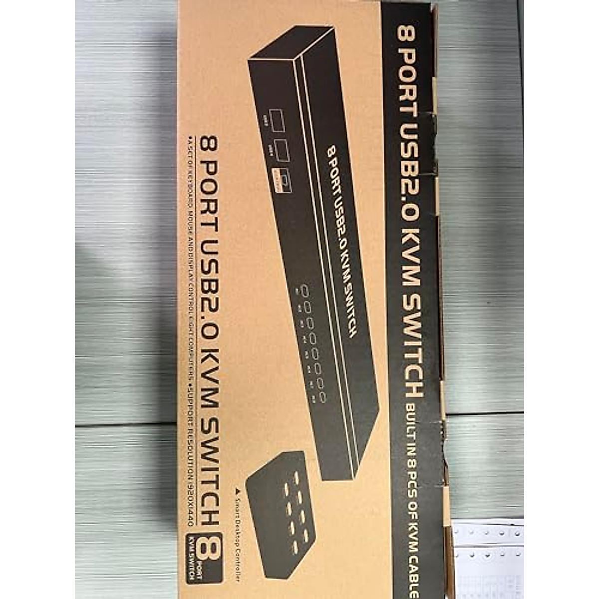 MT-VIKI KVM Switch 8 Port, 8X1 Rackmount KVM Switch VGA, Included 8 2-in-1 KVM Cables & Wire-Desktop Selector, Fit 1U 19'' Rack