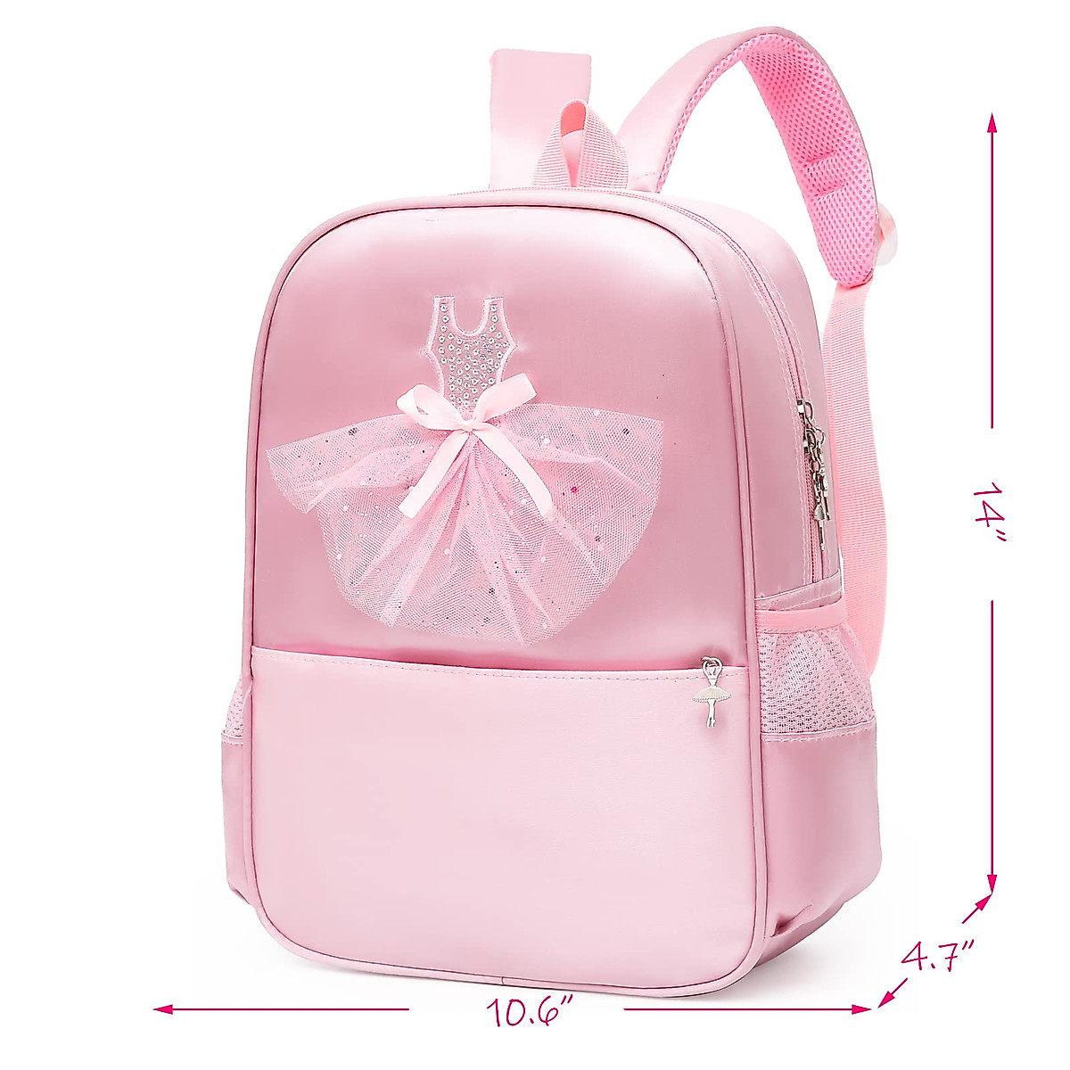 Dorlubel Cute Ballet Dance Backpack Tutu Dress Dance Bag with Key Chain Girls (Pink8 of Dress)