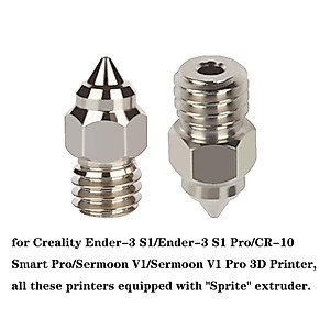 Creality Original Upgrade Ender 3 S1 5pcs Nozzle with 5pcs Silicone Sock, Up to 500°C High-Temperature Resistance, Copper Alloy Nozzle for Creality Sprite Extruder, Ender 3 S1 Pro, Ender 3 S1 Plus