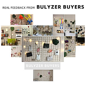 BULYZER Grid Wire Board,for Memo Picture Panel Wall Decoration for Room Office Mat Photo Hanging Art Display Frames Desk Storage Organizer,17.3" x 11.8"(2Pack) (Gold)