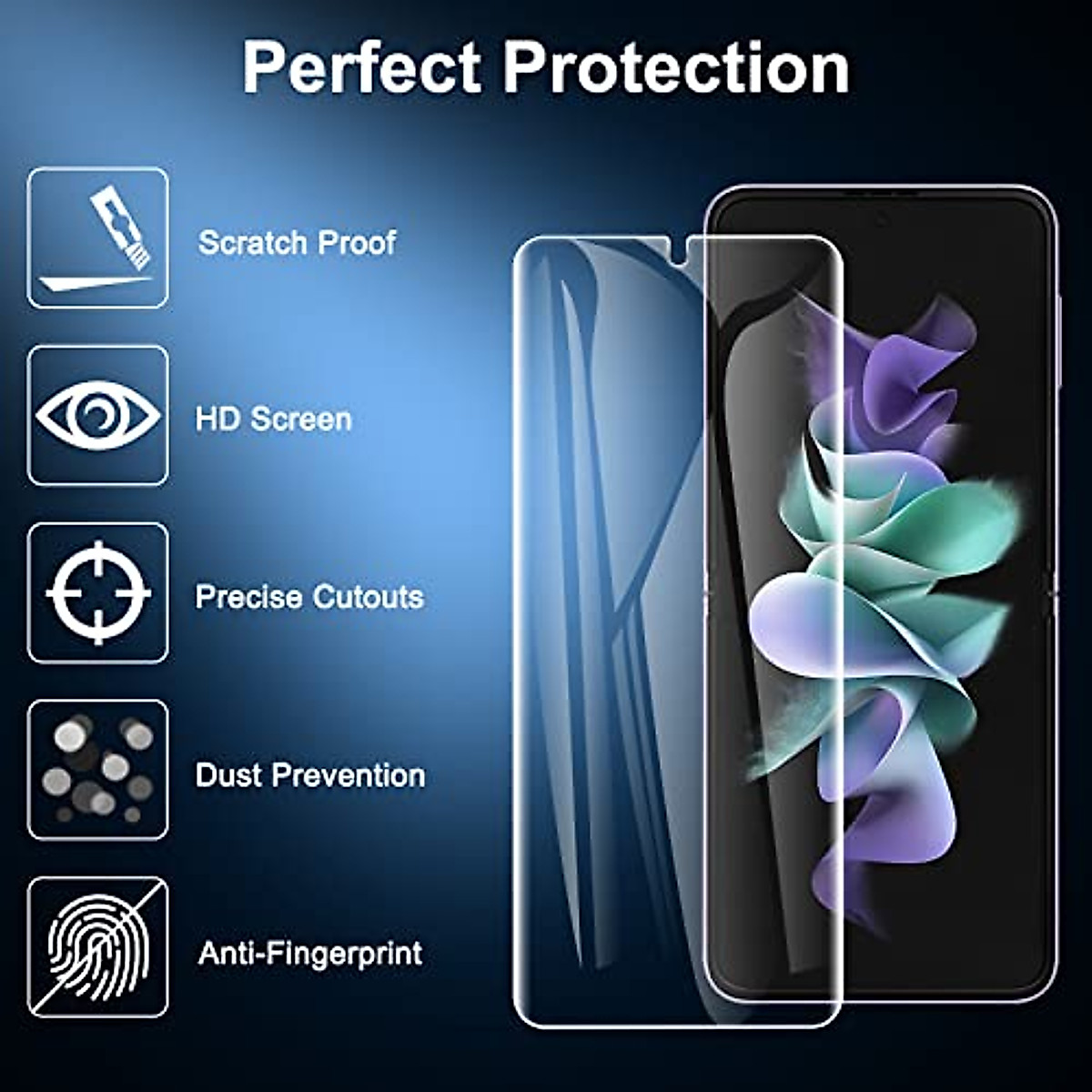 geekboy (2 Set Upgraded) screen protector compatible for Samsung Galaxy Z Flip 3 5G 2021, 2 Pack Inner and Back Flexible Soft TPU Screen Cover Film for Galaxy Z Flip 3, Case Friendly, Anti Scratch