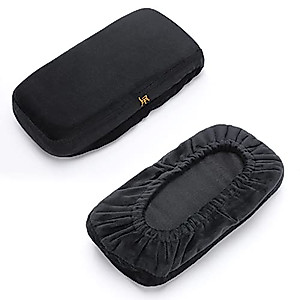 Comfort Memory Foam Armrest Pads for Office Chair Gaming Chair Arm Rest Covers for Elbows Ergonomic Armrest Pillow Pads for Desk Chair (Black, Set of 2)
