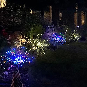 Anordsem Solar Outdoor Lights Garden Decorative-Waterproof Solar Watering Can with Lights and Solar Firework Lights for Yard Lawn Patio Pathway Courtyard Party Decorations Gardening Gifts