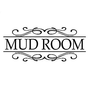 Mud Room Decorative Door Decal - Personalized Script Label Sticker Glass Door Luxurious Decor