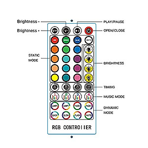 65.6 ft Smart Music SYNC LED Strip Lights,Hedynshine RGB Light Strips 24V 40key Remote Controller