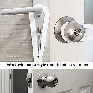 Cat Door Holder Latch, 2PCS Adjustable Door Latch Pet Doors for Cats, Alternative Installs Fast Latch Strap Let's Cats in and Keeps Dogs Out of Litter & Food, No Need for Baby Gate and Pet Door