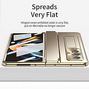 EAXER for Samsung Galaxy Z Fold 3 360° Case, Hinge Protection Shockproof Hinge Built in Tempered Glass Phone Case Cover (Silver)