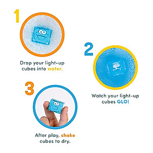 Glo Pals x Sesame Street Water-Activated Light-Up Cubes for Sensory Play (Cookie Monster - Cubes Only)