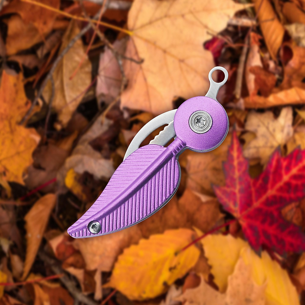 XIPHIAS Mini Feather Series Pocket Folding Knife - 3.74" Total (Purple)