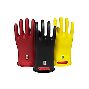 Enespro Class 0 Black Rubber Voltage Insulating Gloves, Max. Use Voltage 1000V AC/1500V DC, GC0B10