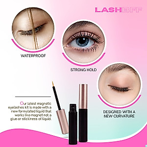 Lash BFF Magnetic False Lashes Variety Pack with Eyeliner, Wispy, Natural Look, and Dramatic Eyelashes, Reusable 3D Strip Eyelashes Bulk Kit, Waterproof Faux Lashes No Glue