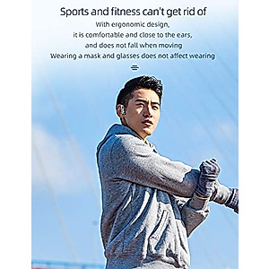 KEMBO B01 Wireless Earbuds Earhooks AI Intelligent Noise Cancelling Earbuds Built-in Mic Waterproof Bluetooth Headphone Touch Control High Sound Quality Over-Earbuds for Android iPhone Apple Samsung